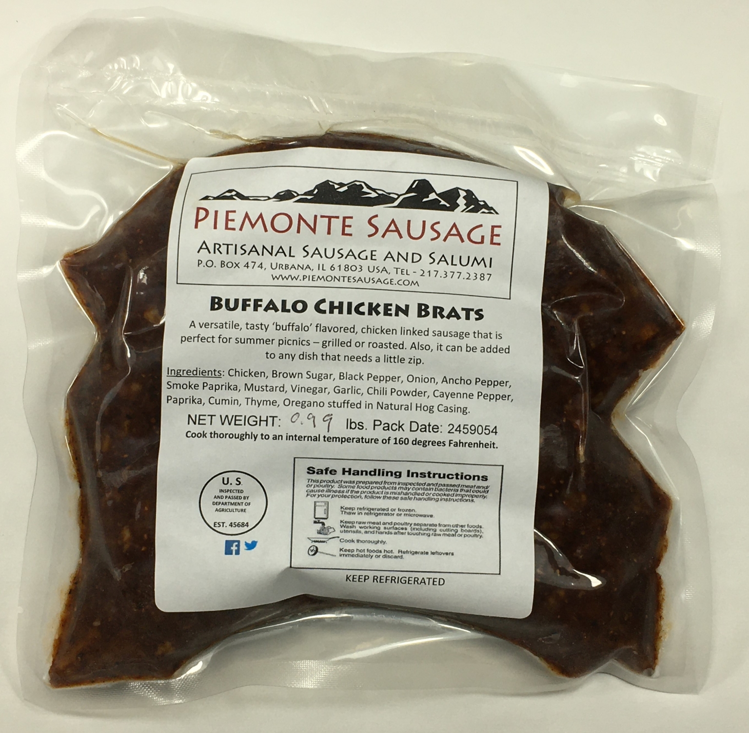 Buffalo Chicken Brats – Piemonte Sausage – Urbana, Illinois